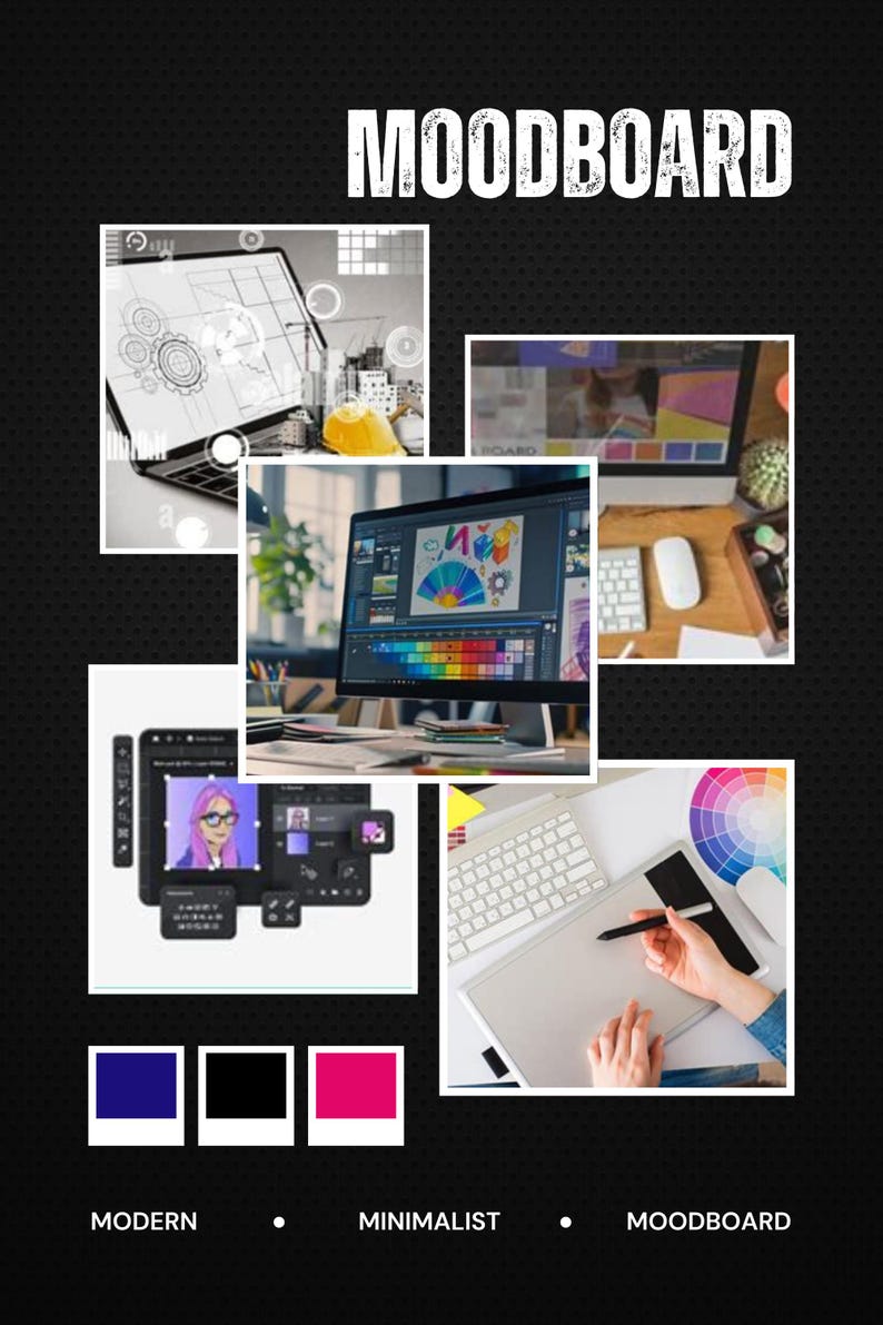 Moodboard Template Canva — Modern Minimalist Branding Board — Digital ...