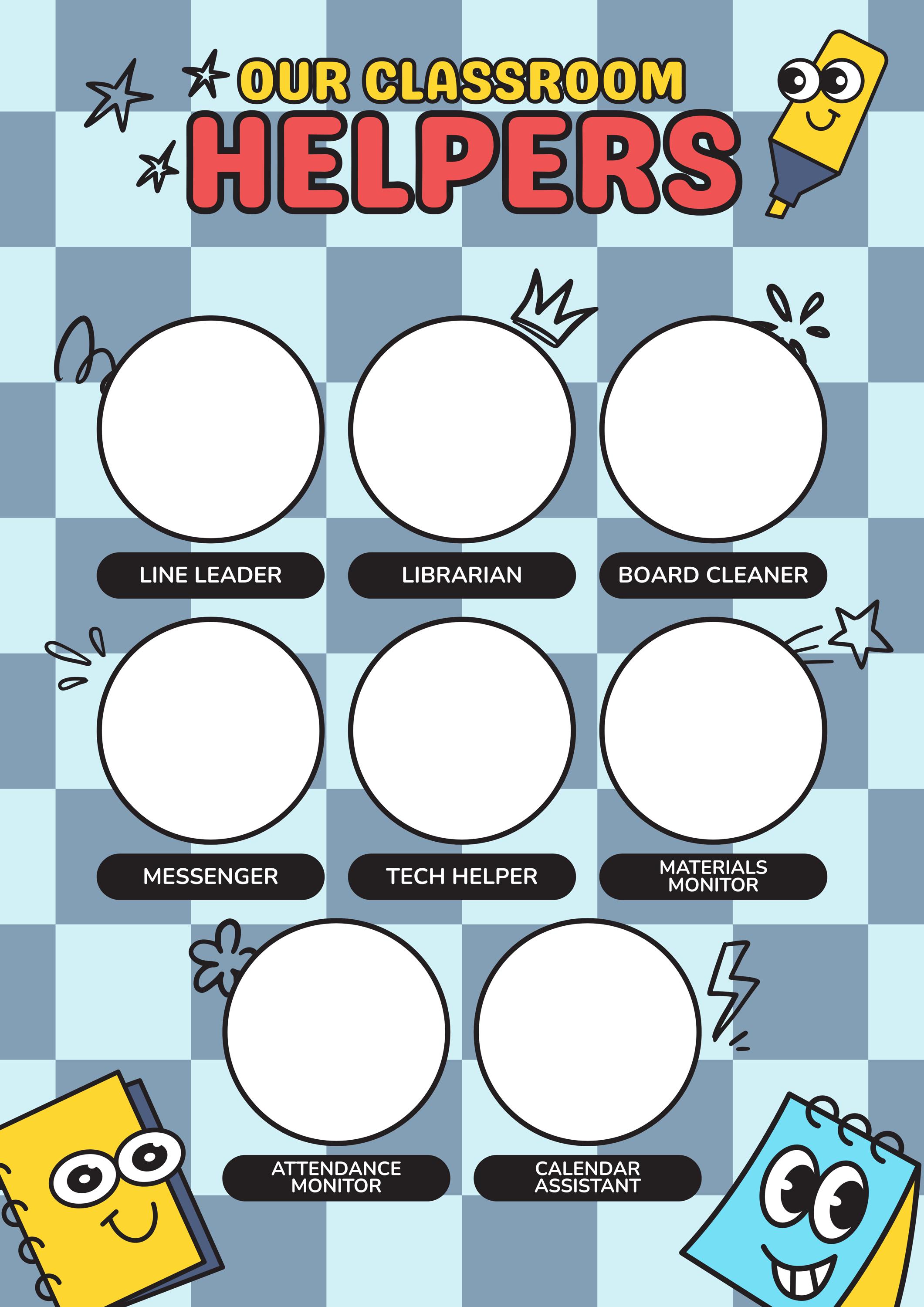 Classroom Helpers Chart | Printable Classroom Job Poster (teacher ...