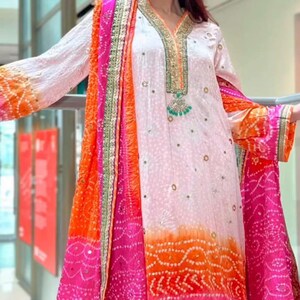 Pure Silk Pakistani Suit: Mukesh Work Mehndi Dress - Etsy