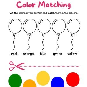 Color Matching Book for Kids, Pre School Book, Kids Activity Book ...