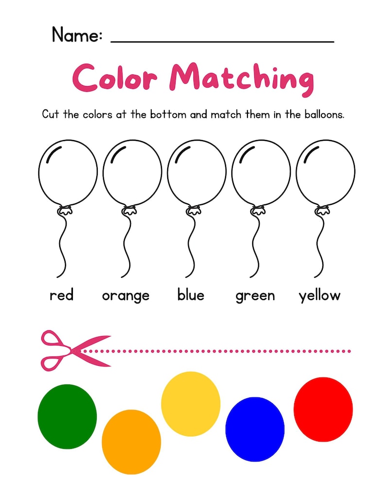Color Matching Book for Kids, Pre School Book, Kids Activity Book ...