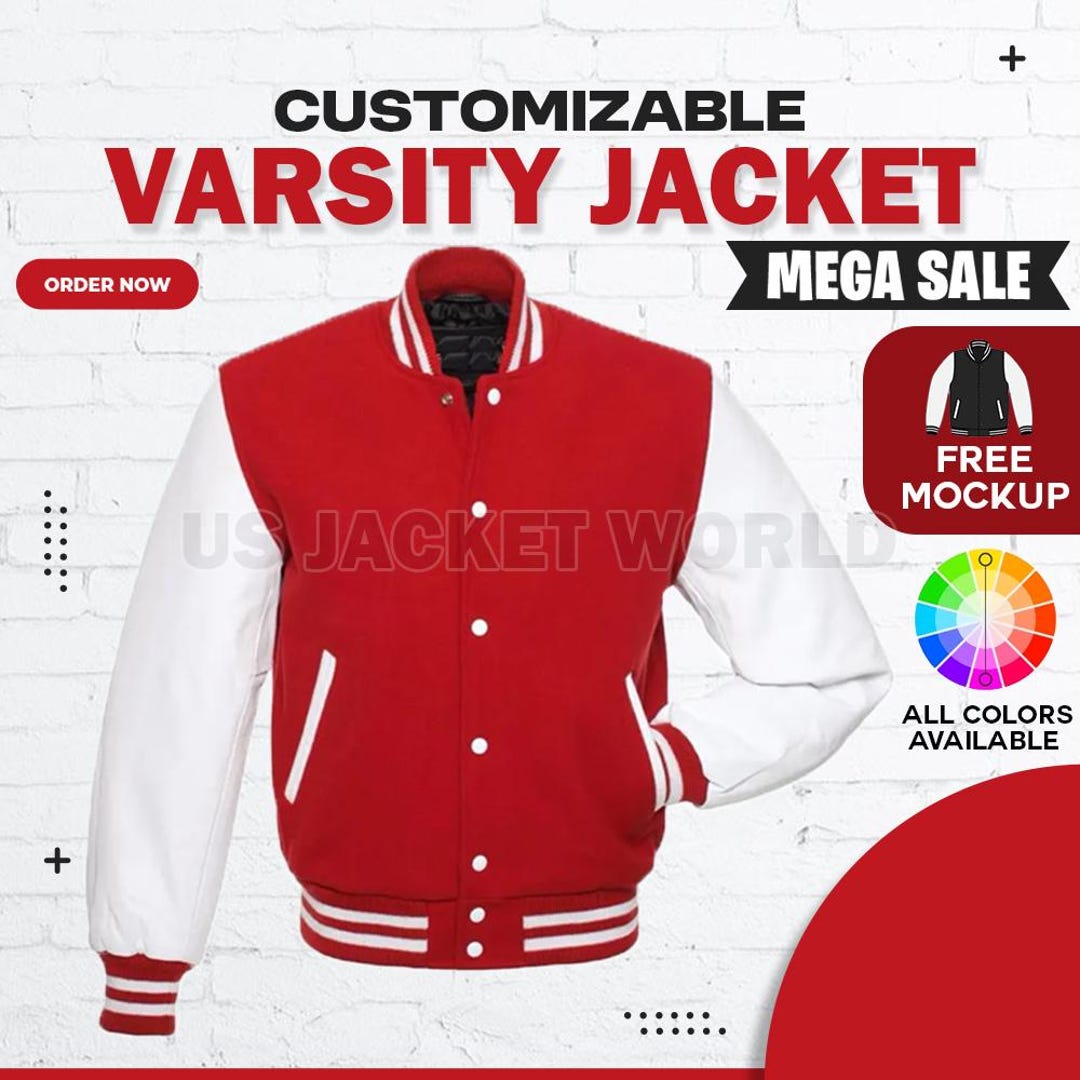 Custom Varsity Jacket - Personalized Red and White Letterman Jacket ...