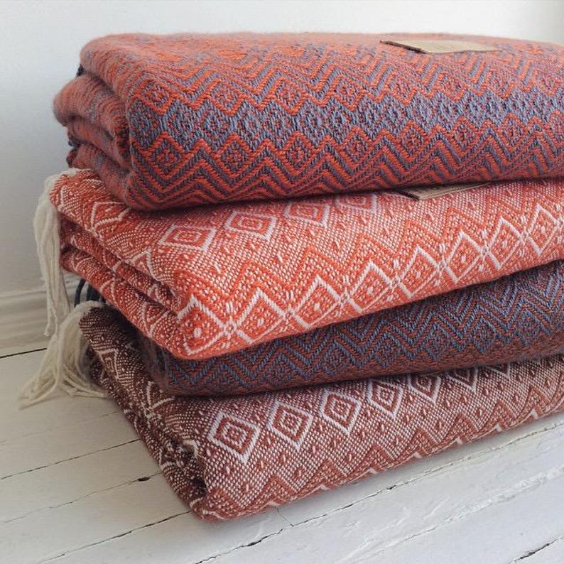 Luxurious Alpaca Blanket, Wool Blankets, Peruvian Blankets, Terracotta ...