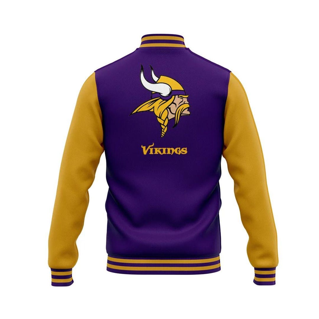 Minnesota Vikings Varsity Jacket - Minnesota Vikings Purple Wool Body ...