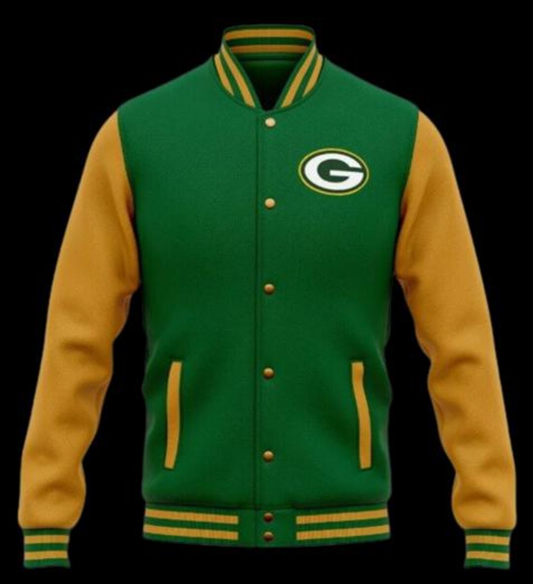 Green Bay Packers Varsity Jacket - Green Bay Packers Green Wool Body ...