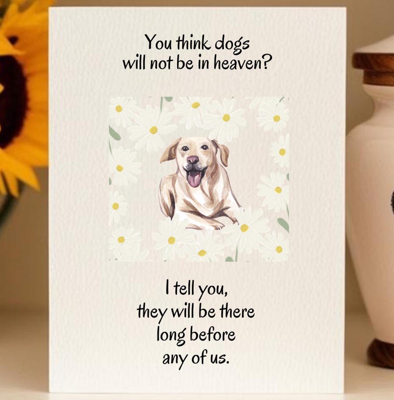 Dog Loss Sympathy Card for Pet Parent Grieving Memorial Woofs ...