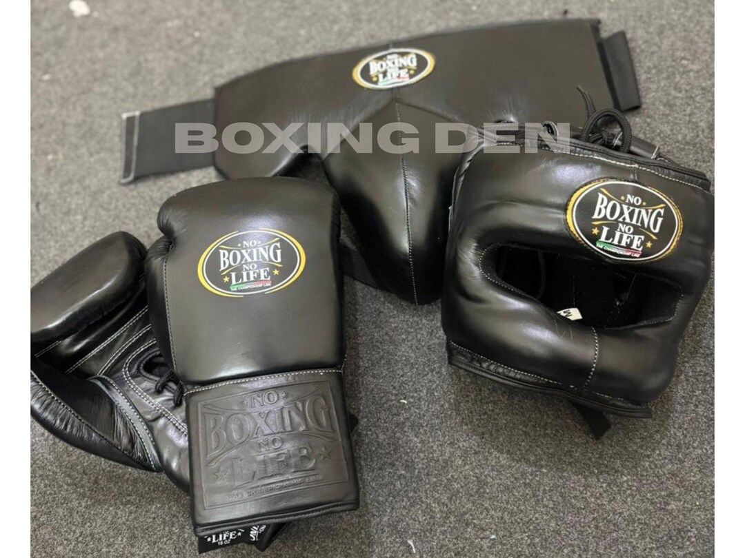 Handmade Black Leather Boxing Gloves, Sparring Kit | Canelo Inspired ...