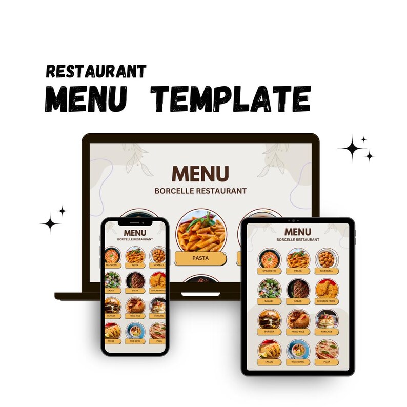 Editable Restaurant Menu Template: Elegant Cafe Food Menu (PDF) - Etsy