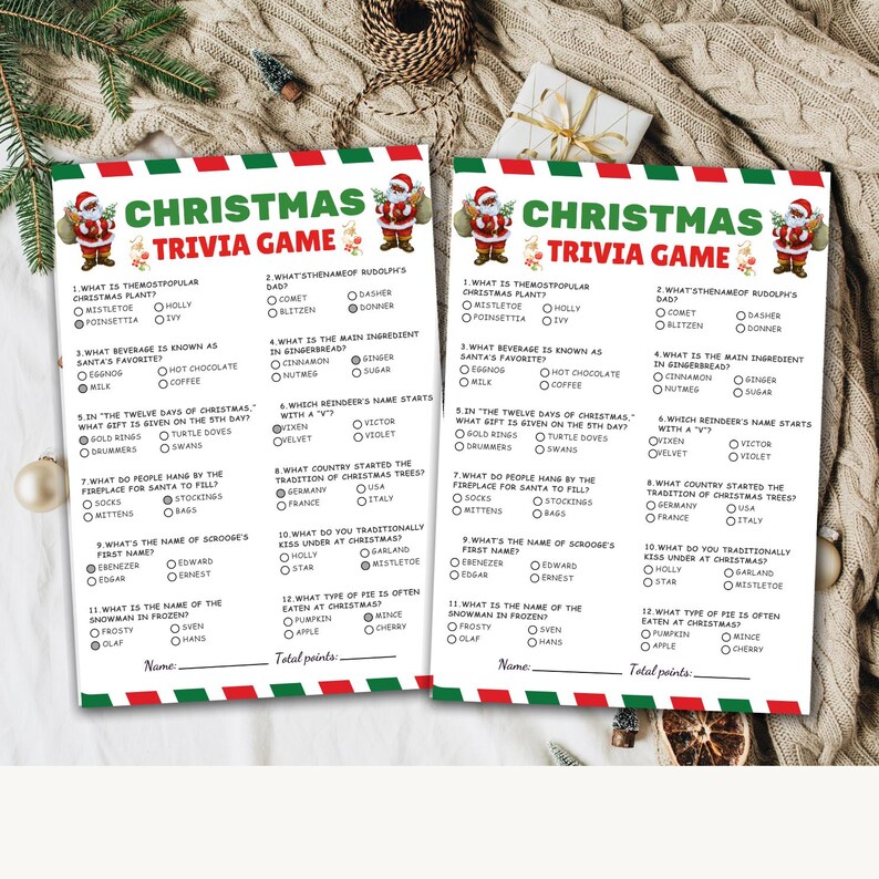 Printable Christmas Trivia Game | Holiday Party Games for Families ...