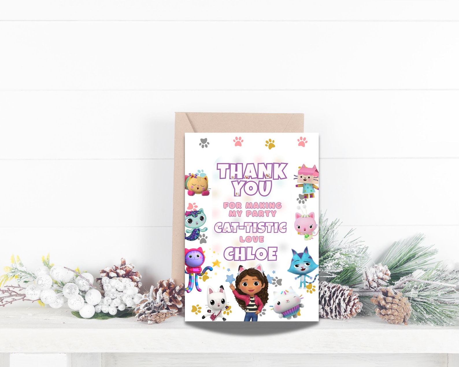 Gabby’s Dollhouse Thank You Tag | Editable Party Favor Card | Gabby ...