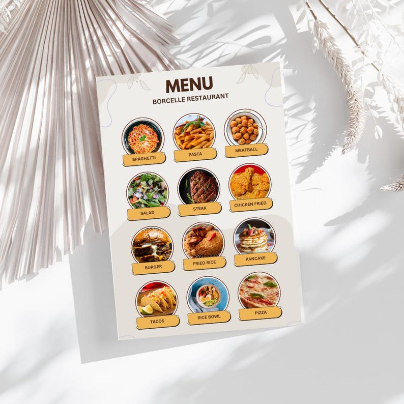 Editable Restaurant Menu Template: Elegant Cafe Food Menu (PDF) - Etsy