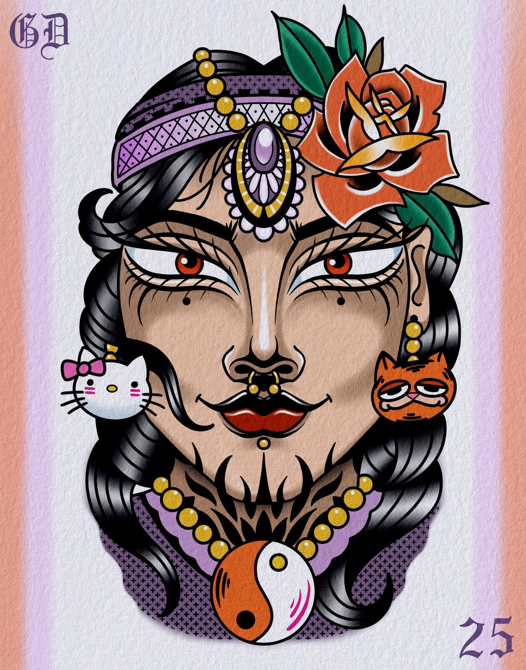 Hello Garfield. 11” by 14” Digital Drawing Printed on Arches Watercolor ...