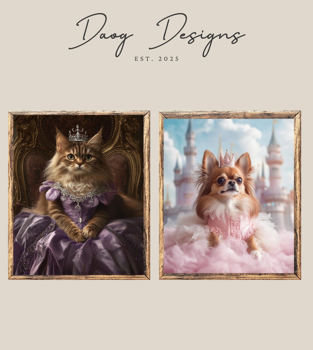 Custom Princess Pet, Personalized Pet Gifts, Custom Dog Portraits ...
