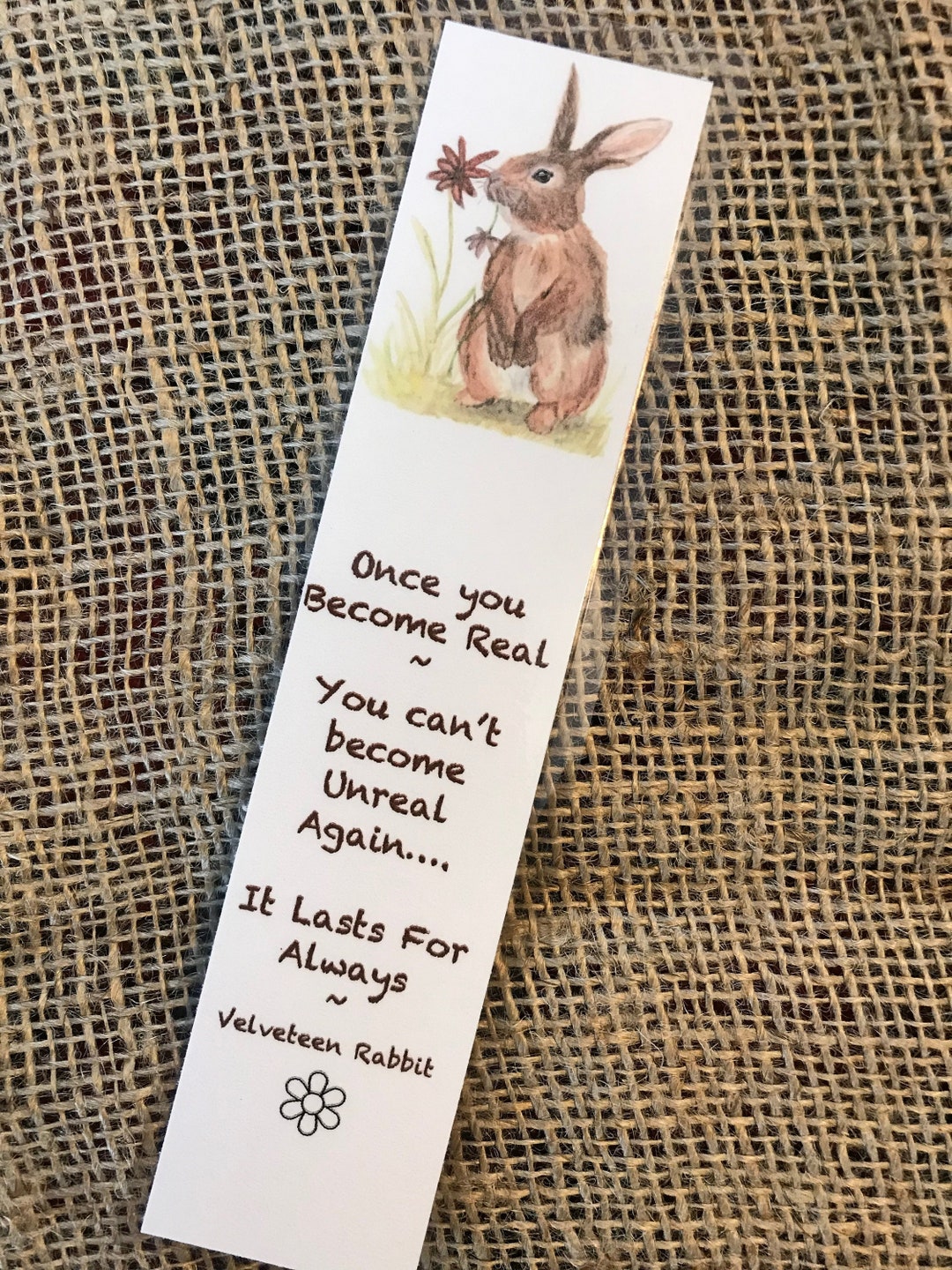 Bunny Bookmark With Velveteen Rabbit Saying - Etsy
