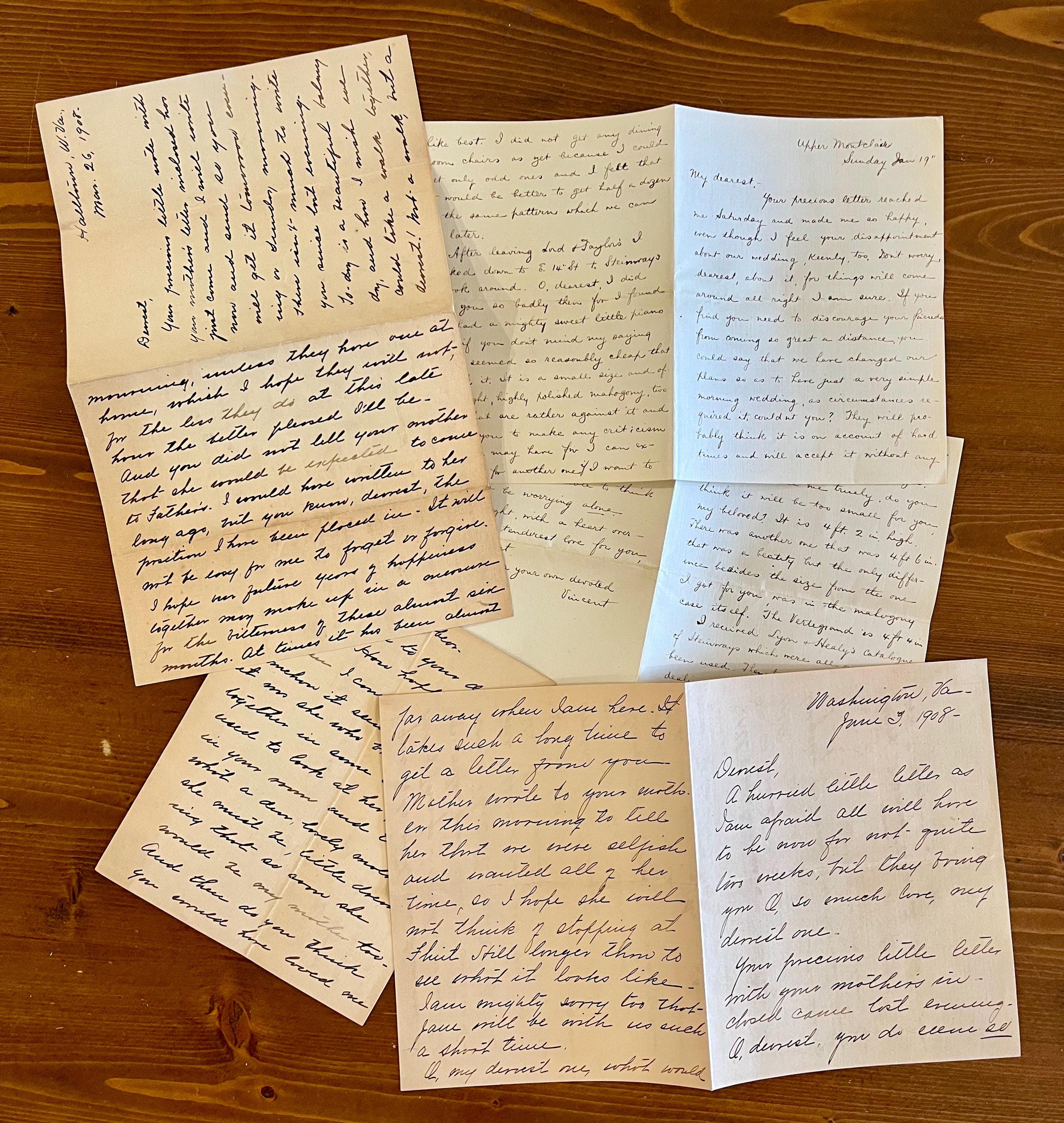 1908 Vintage Handwritten Love Letters- Loose Sheets - 5 Pages - 2 to 3 ...