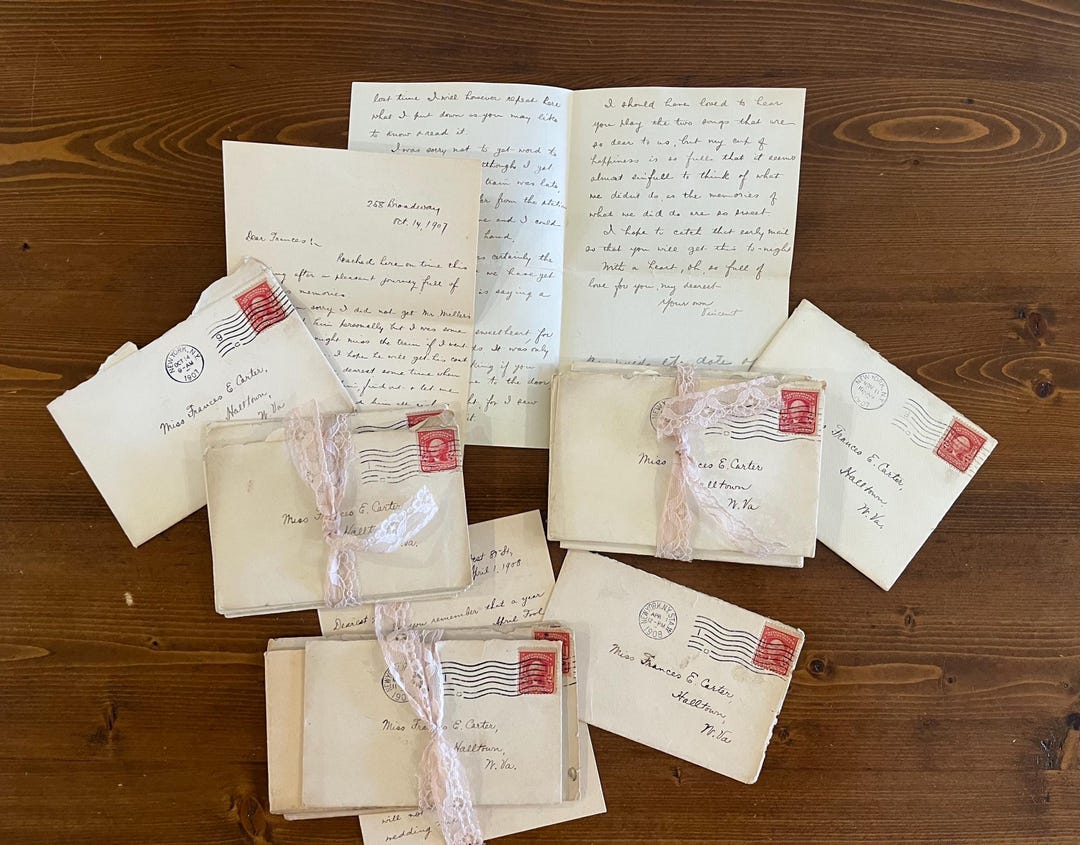 1907-1908 Vintage Handwritten Love Letters- Mixed Bundles - 6 Letters ...