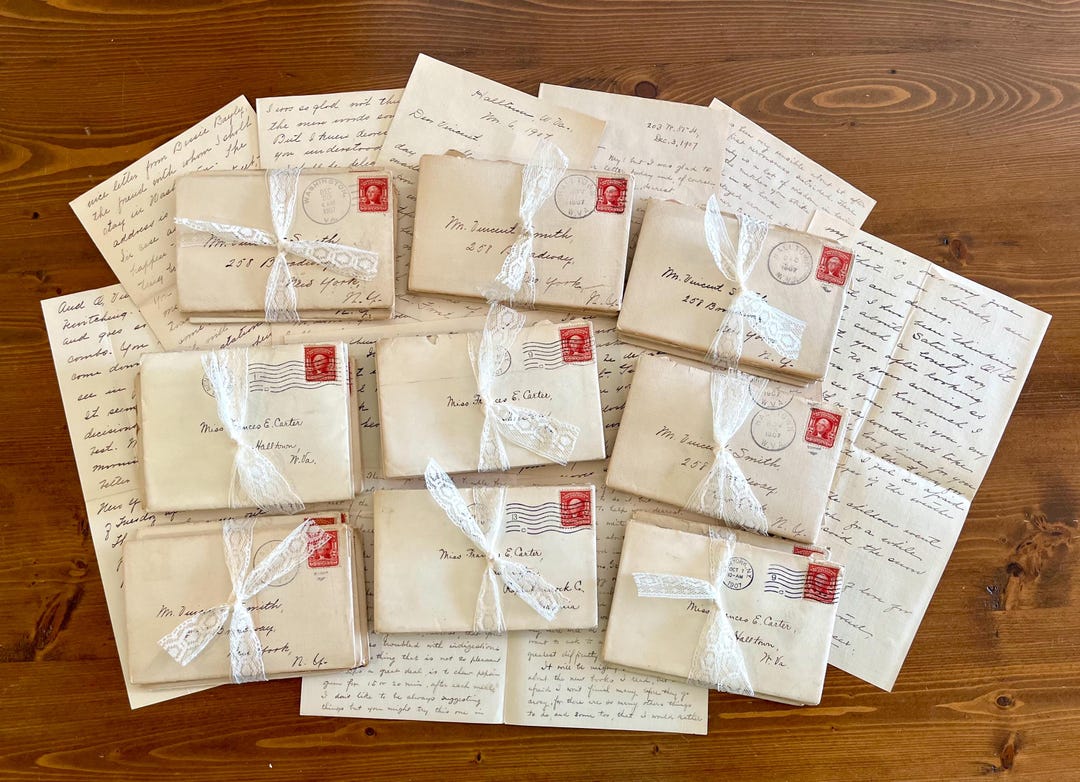 1907 Vintage Handwritten Love Letters- Mixed Bundles - 6 Letters With ...