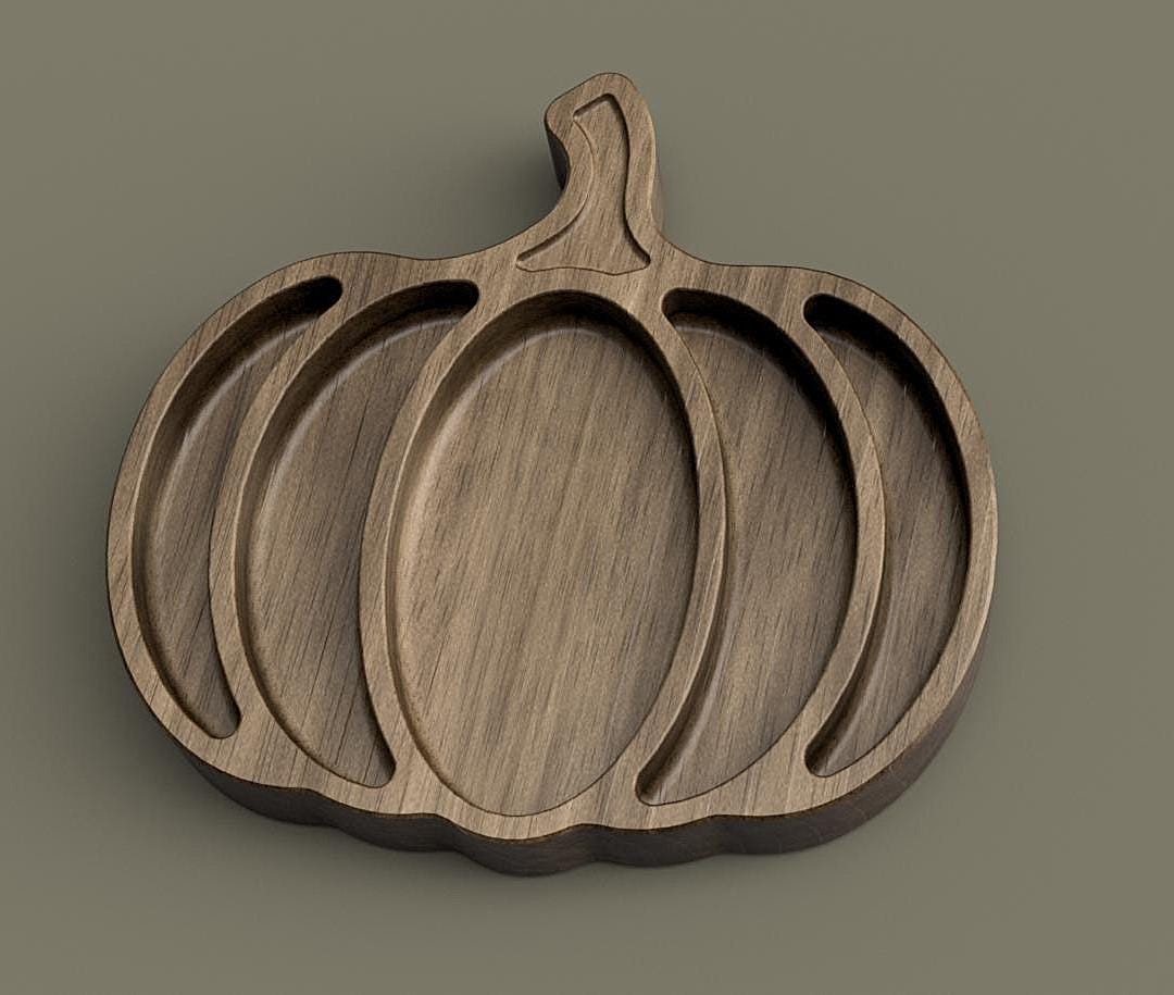 Pumpkin Tray Step and STL Files for Cnc Router or 3d Printing - Etsy