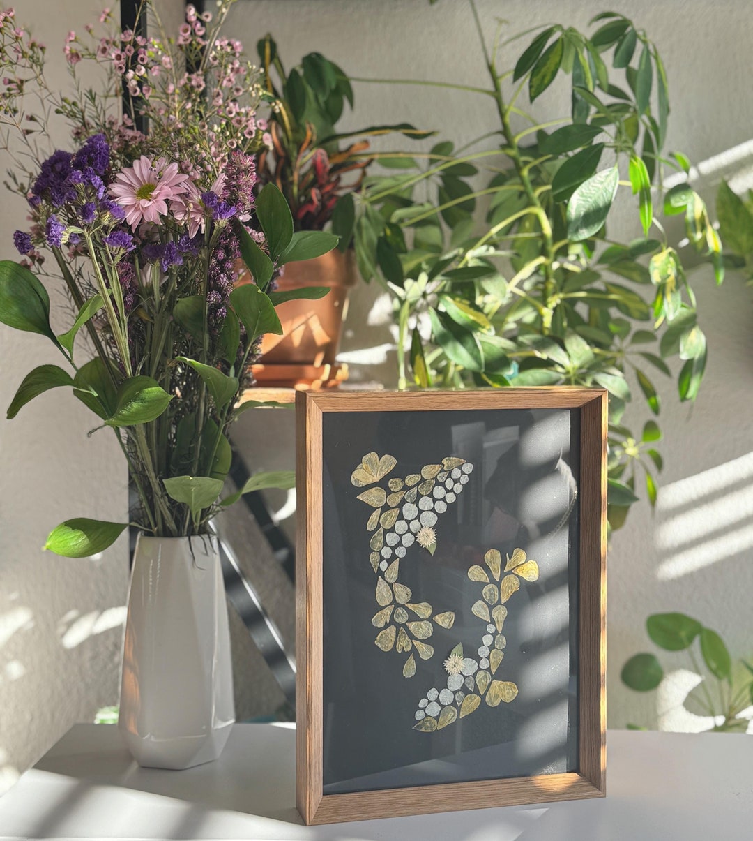 Pressed Flower Frame, Dried Flower, Handmade Dry Flower, Botanical Art ...