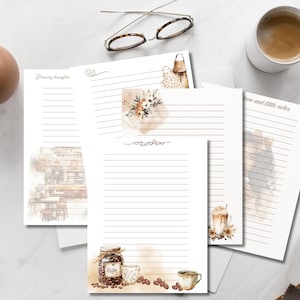 Coffee Shop Stationery Set: Printable Letter Paper (digital Download ...