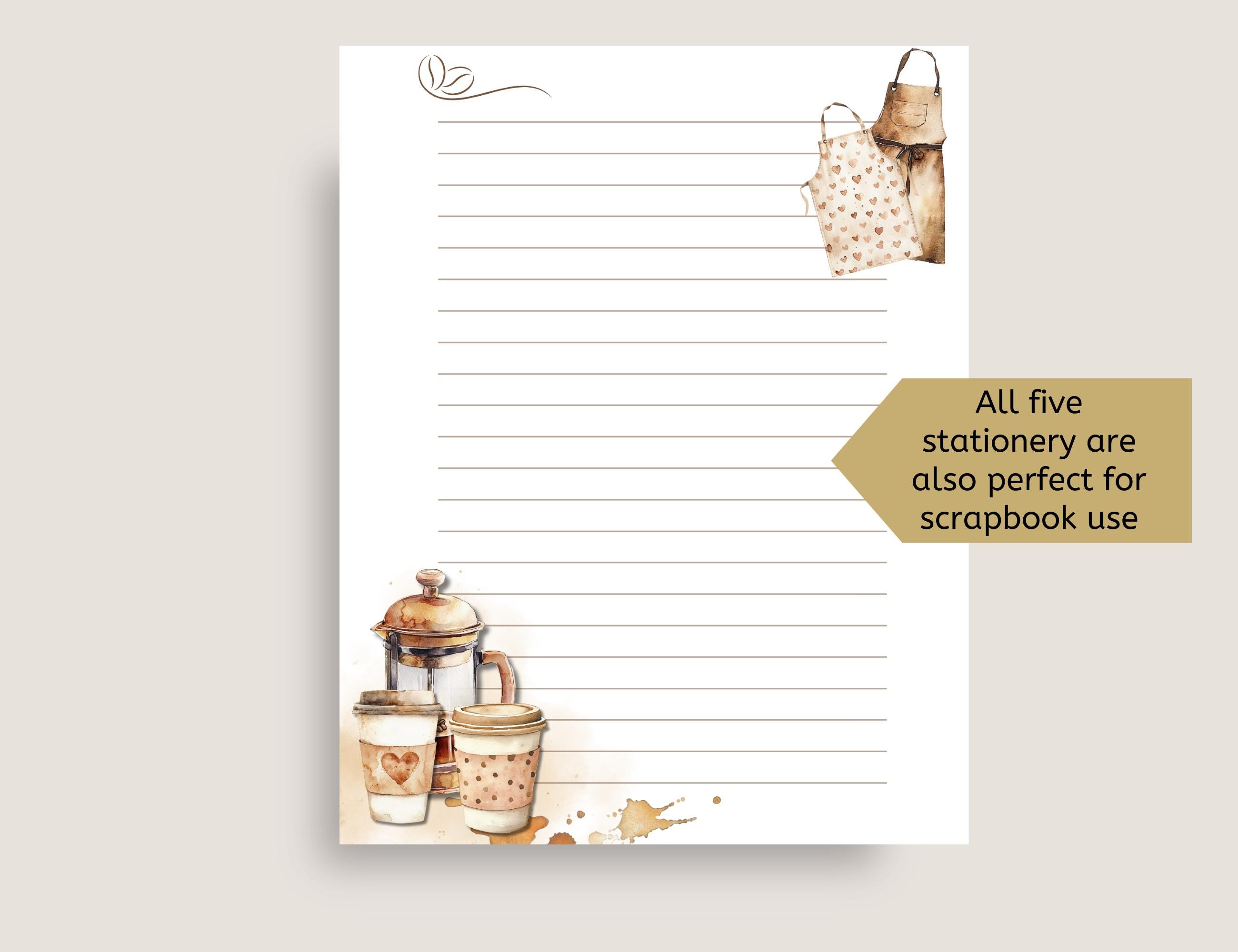 Coffee Shop Stationery Set: Printable Letter Paper (digital Download ...