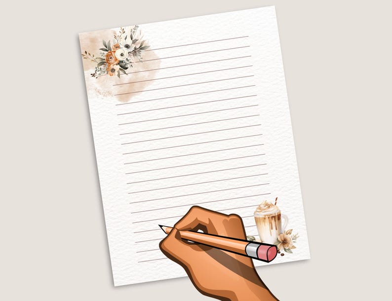 Coffee Shop Stationery Set: Printable Letter Paper (digital Download ...