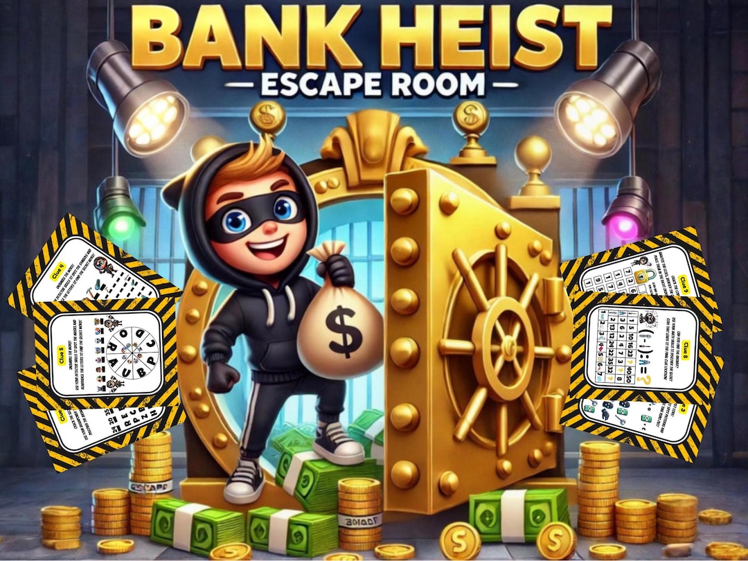 Escape Room Game , BANK HEIST Printable - Etsy