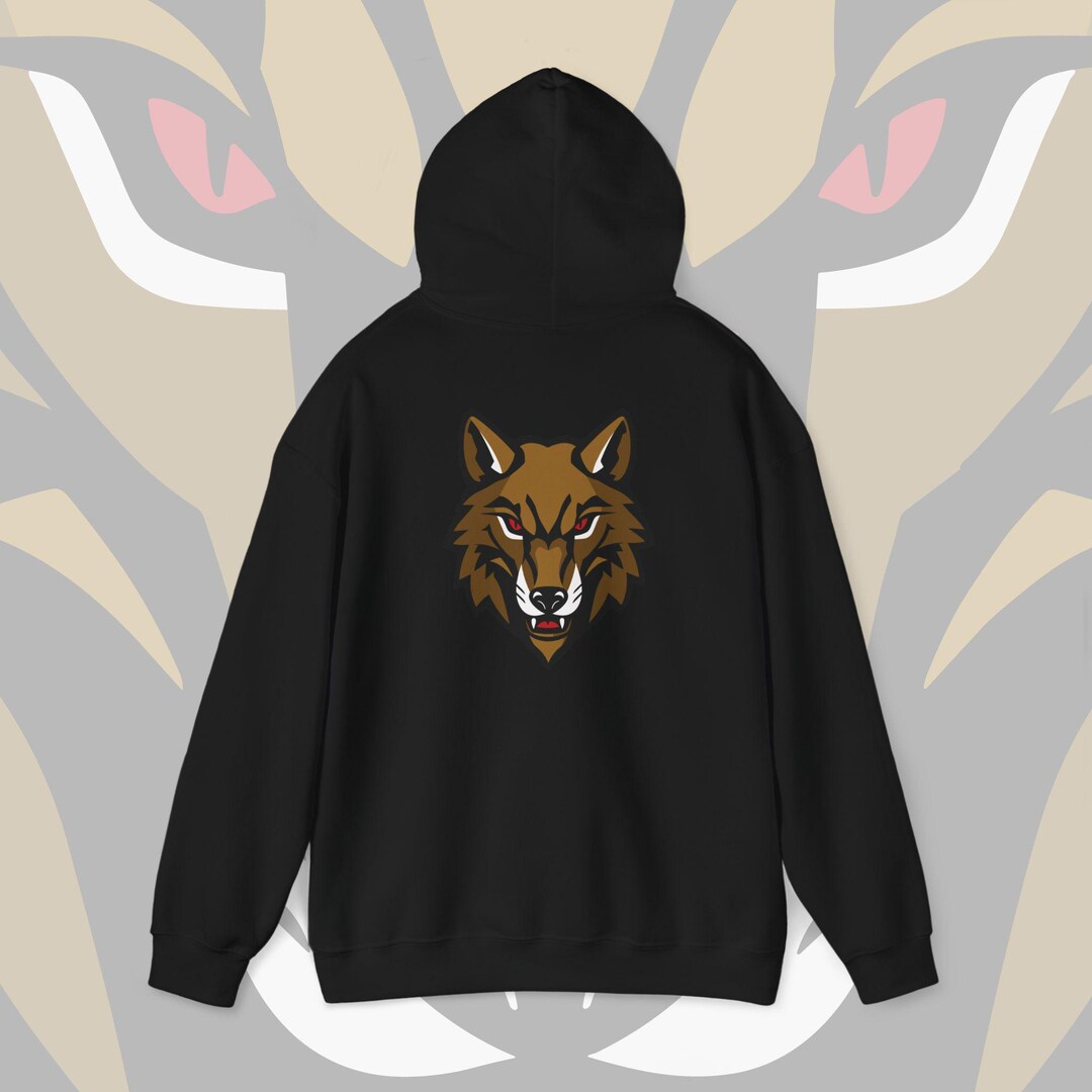 Alpha Wolf Face Logo Graphic Hoodie - Unisex Heavy Blend Sweatshirt for ...