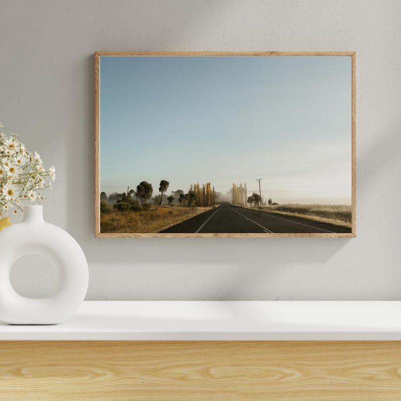 Misty Morning Road Landscape Print: Rustic Countryside Photography ...