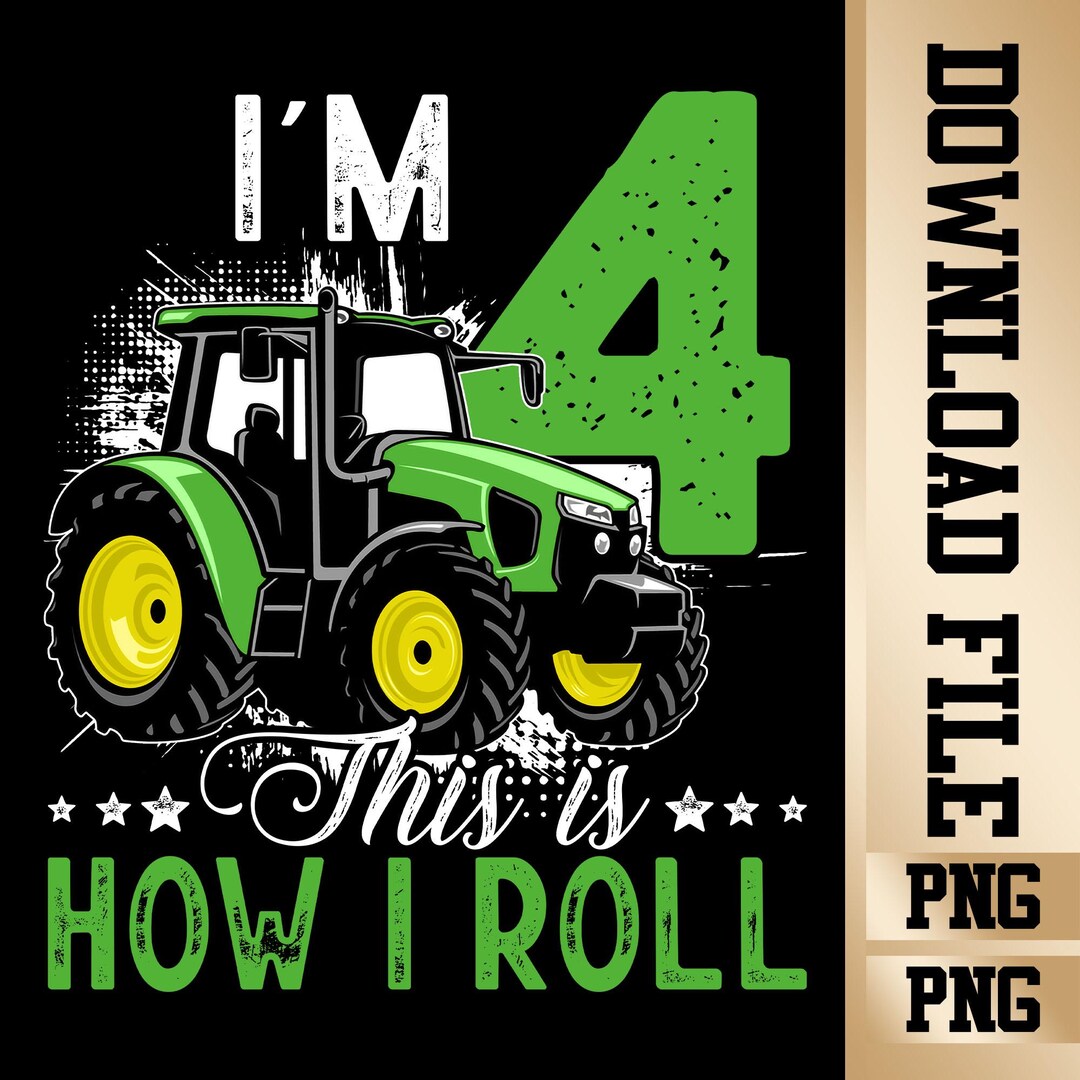 4th Farm Birthday Tractor PNG Kids Farm Tractor PNG Kids Tractor PNG ...