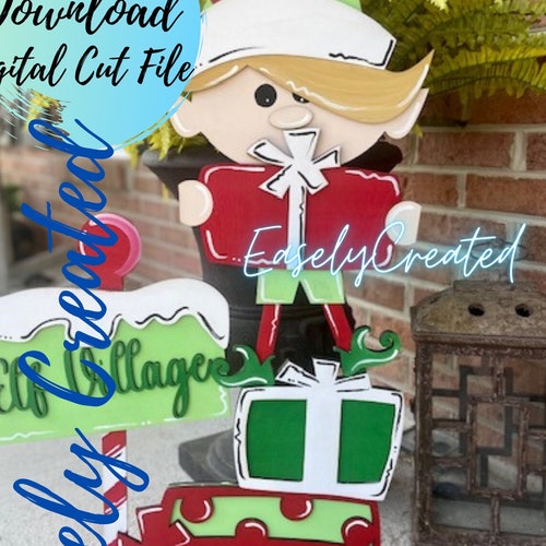 Elf Porch Sign SVG File Winter Sign Winter Elf Workshop Sign - Etsy