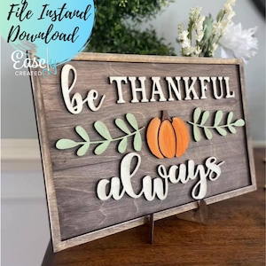 Be Thankful SVG Digital File Be Thankful Sign WITH Stand - Etsy