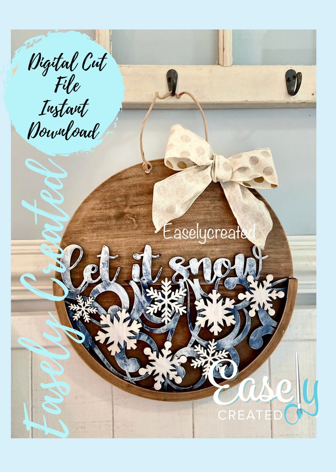 Half Circle Insert for Interchangeable Door Hanger "let It Snow" for 15 ...