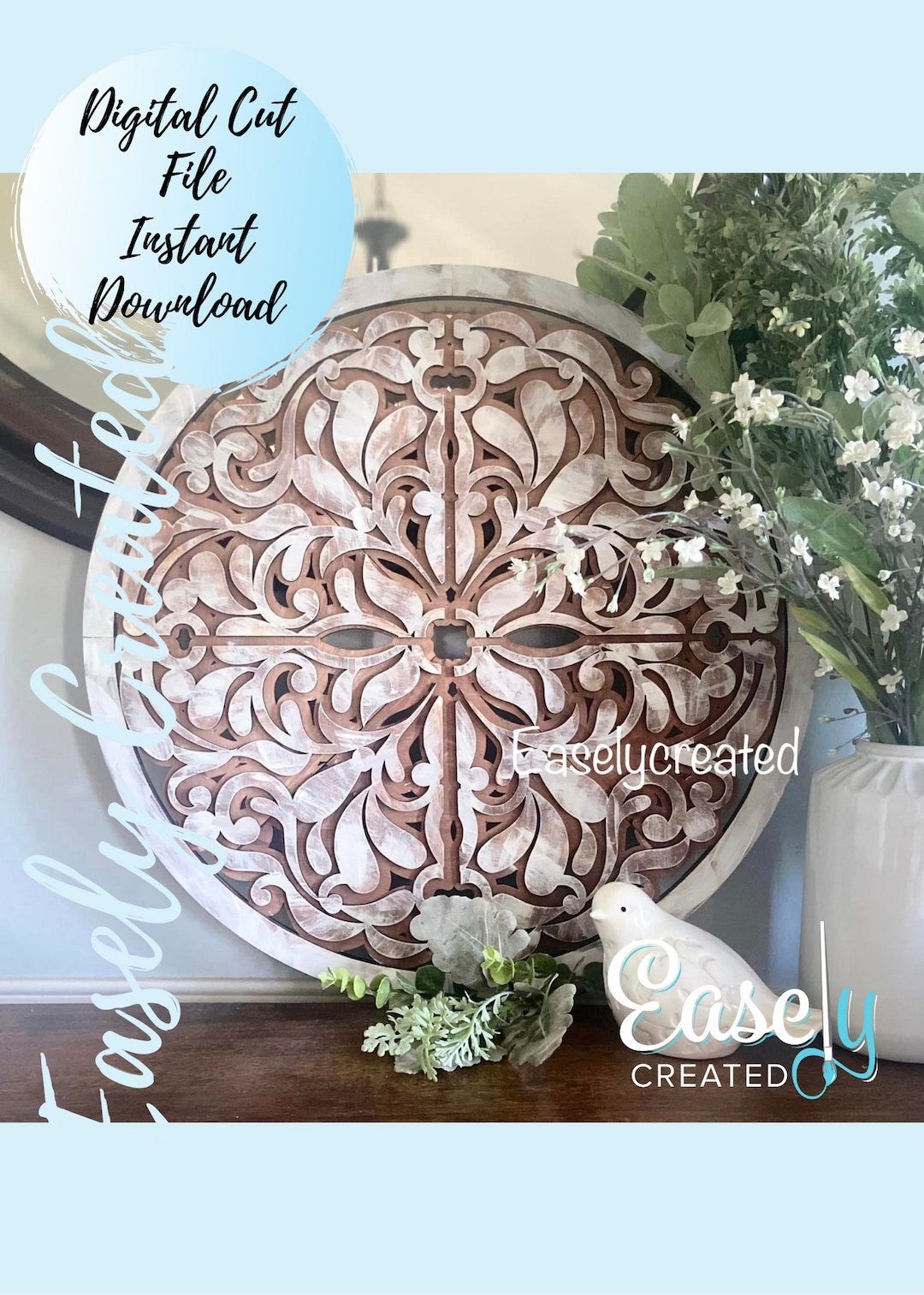 21" Wall Tile Medallion Tile Digital File -farmhouse Sign Rustic SVG ...