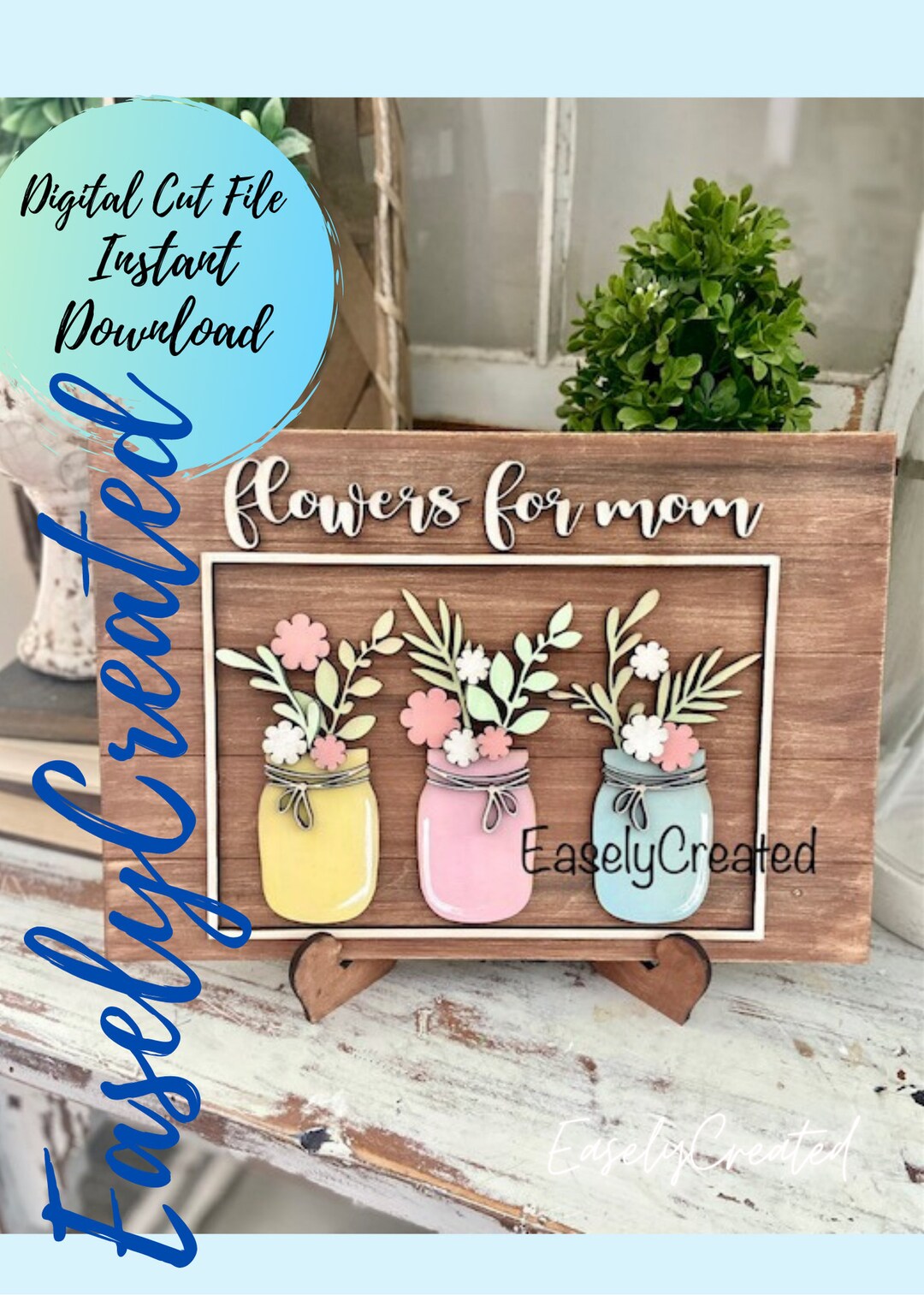 Flowers for Mom Sign Digital File - Hello Spring Sign - Nanny Sign ...