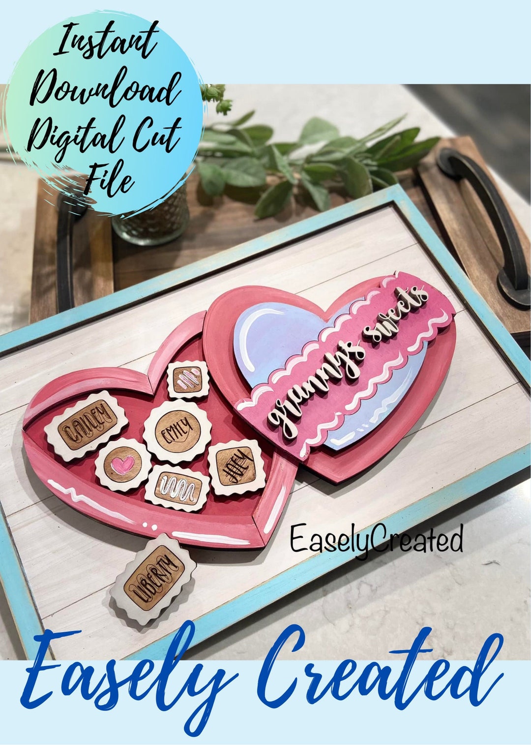 Family Personalized Valentine Sign Winter Chocolate Sweets Box SVG ...