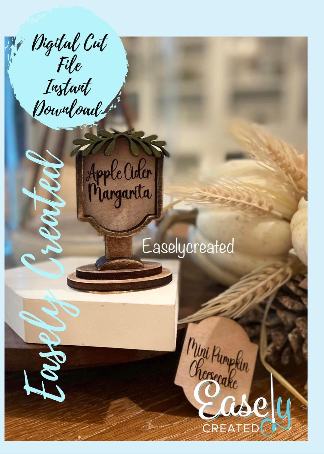 Mini Menu Party Food Display Sign Guest Name Card Sign SVG Holiday ...