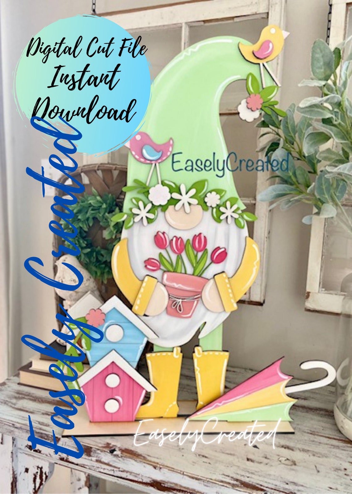 Spring Easter Gnome Porch Sign SVG File Spring Gnome Sign- Spring Porch ...