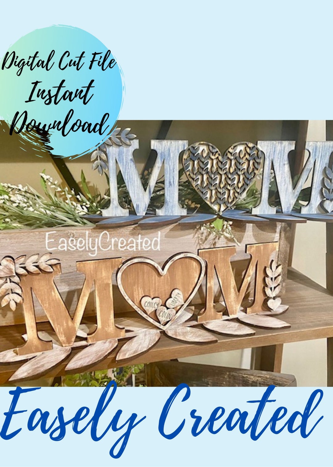 Mom Sign SVG - Mothers Day Sign - Mom Heart of the Family Sign ...