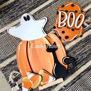 4ft Interchangeable Porch Leaner Insert "boo Pumpkin Ghost " Ghost ...