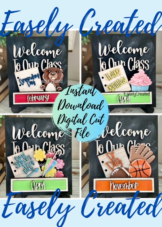 Welcome to Our Class Interchangeable Sign SVG Seasonal - Etsy