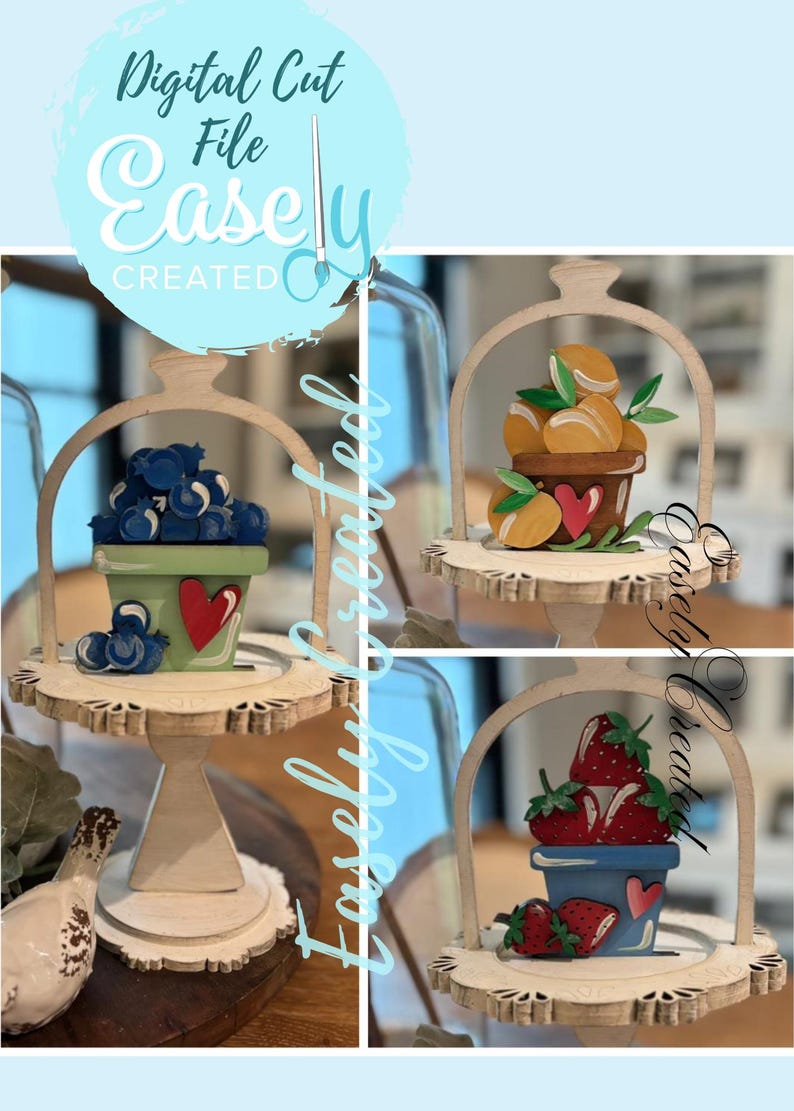Cake Display Stand Interchangeable Sign Insert "blueberry Strawberry ...