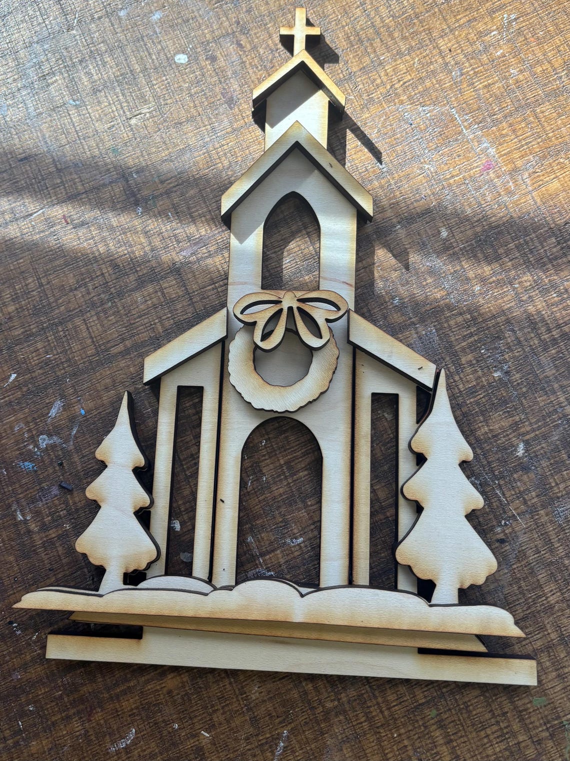 Shadow Box© Display Sign Insert for "winter Christmas Church" Standing ...