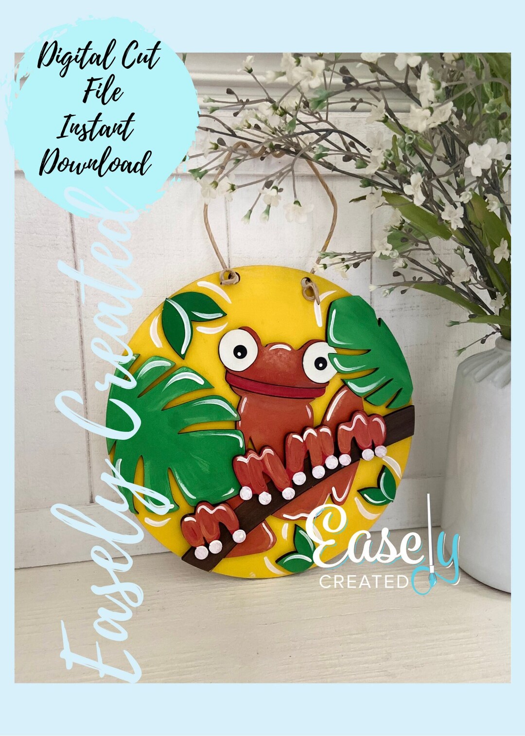 Kids 10 DIY Rain Forest Tree Frog Craft Kit SVG File Tropical Summer ...