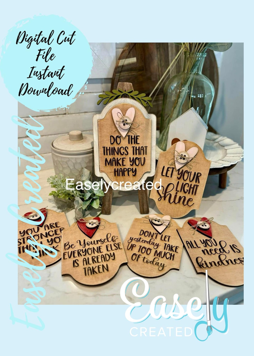 Table Top Easel Interchangeable Insert " Motivational Quote Bundle ...