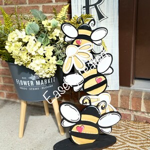 Stacked Bee Porch Sign SVG File Daisy Bee Sign- Honey Bee Porch Sign ...