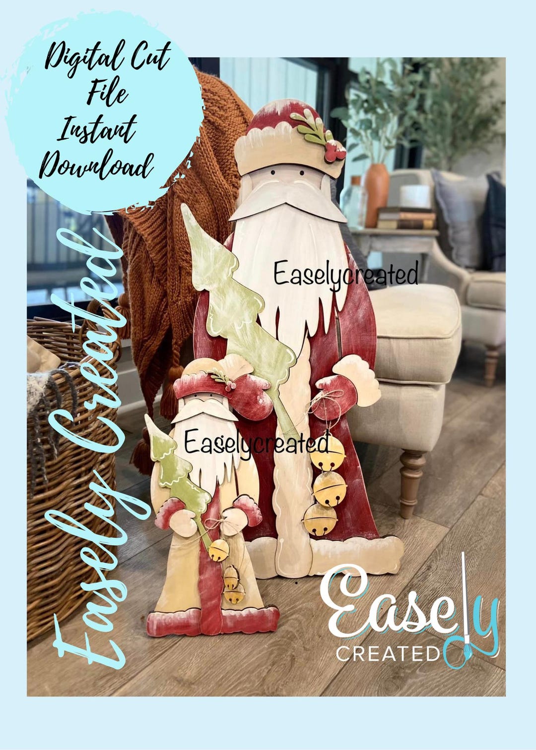 Large Standing Old World Santa Sign SVG Holiday Christmas Shelf Sitter ...