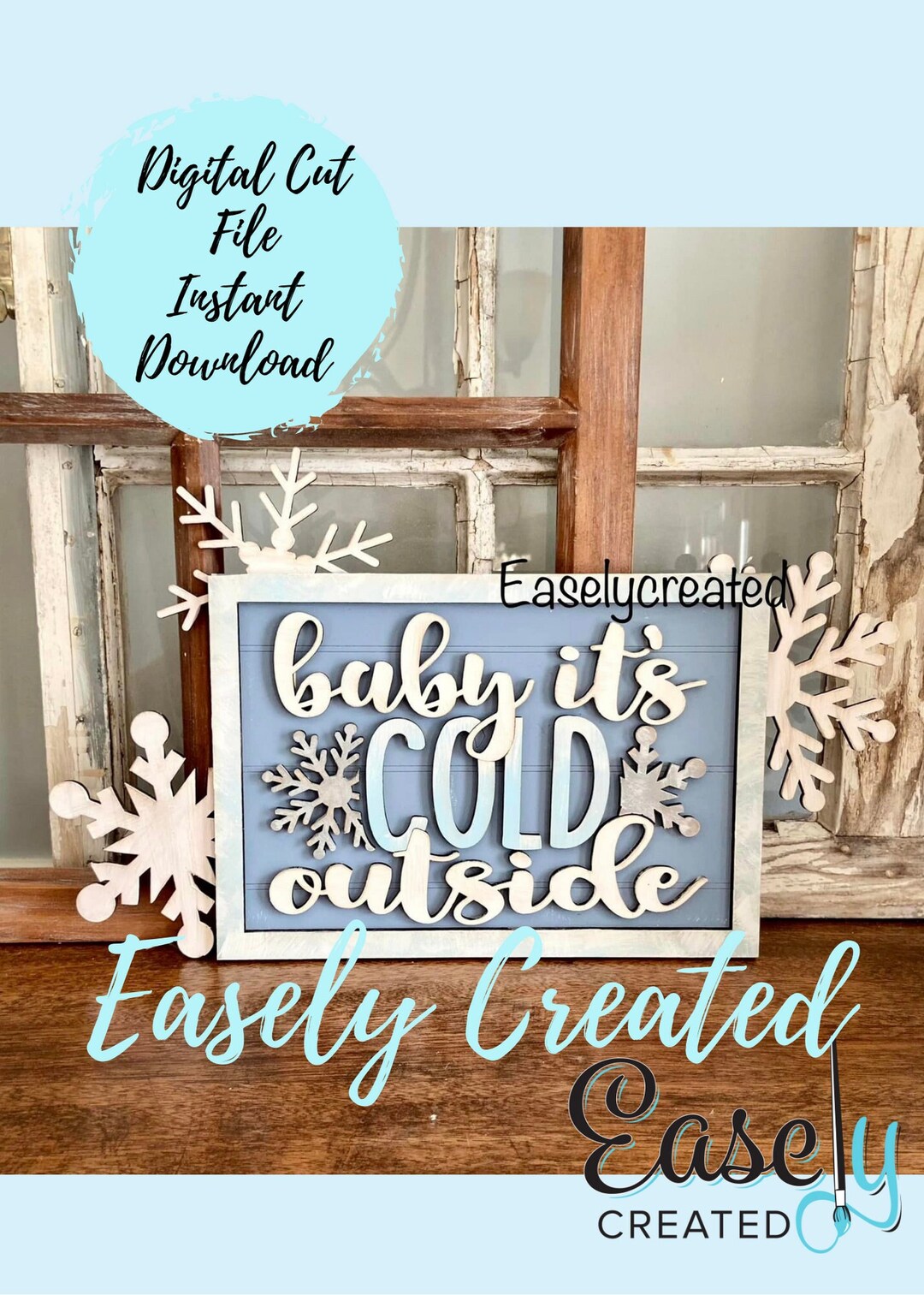 Baby Its Cold Outside Sign SVG File Holiday Christmas Display Sign SVG ...