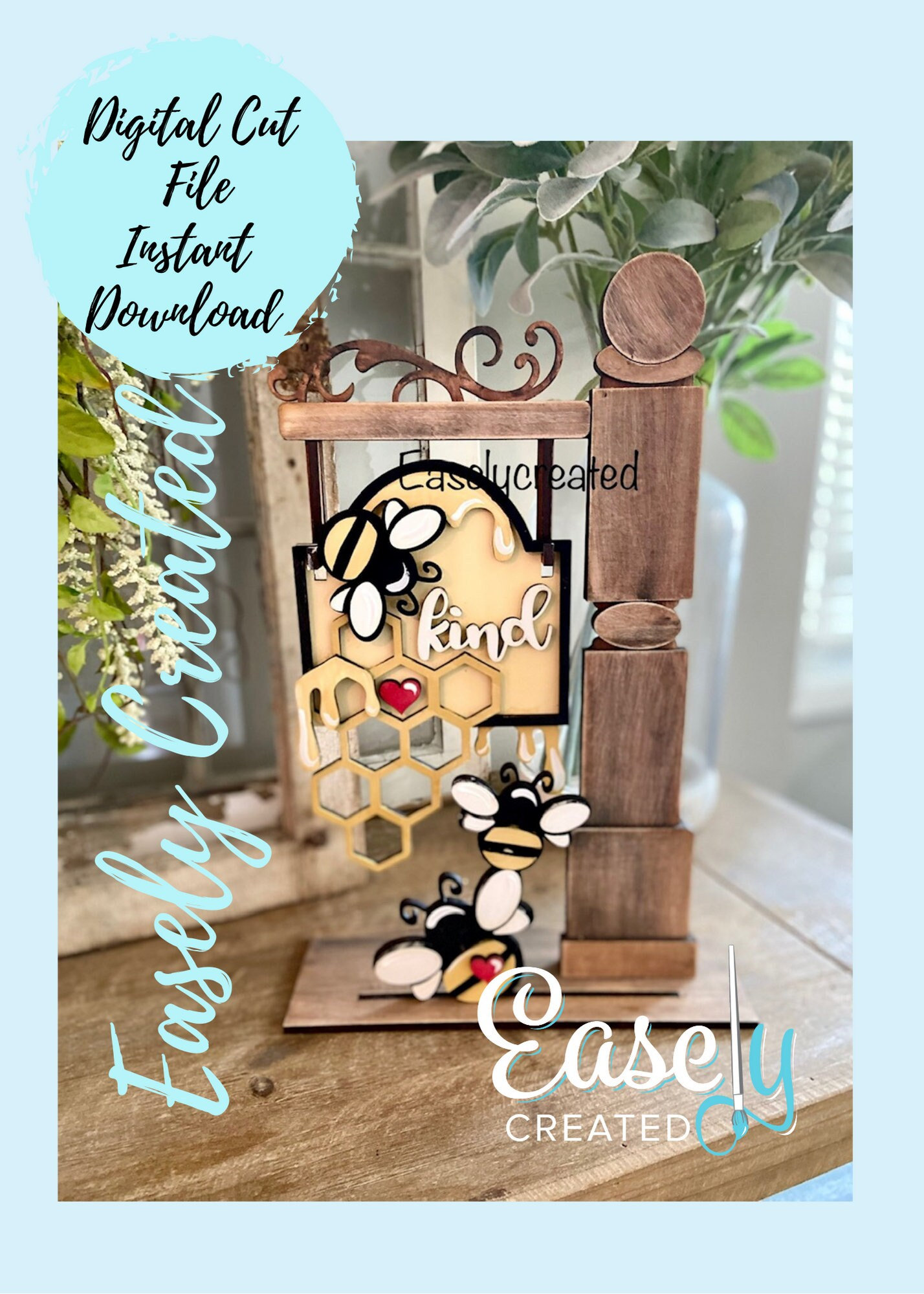 Mini Post Sign Interchangeable Insert "bee Kind" Shelf Sitter Sign SVG ...