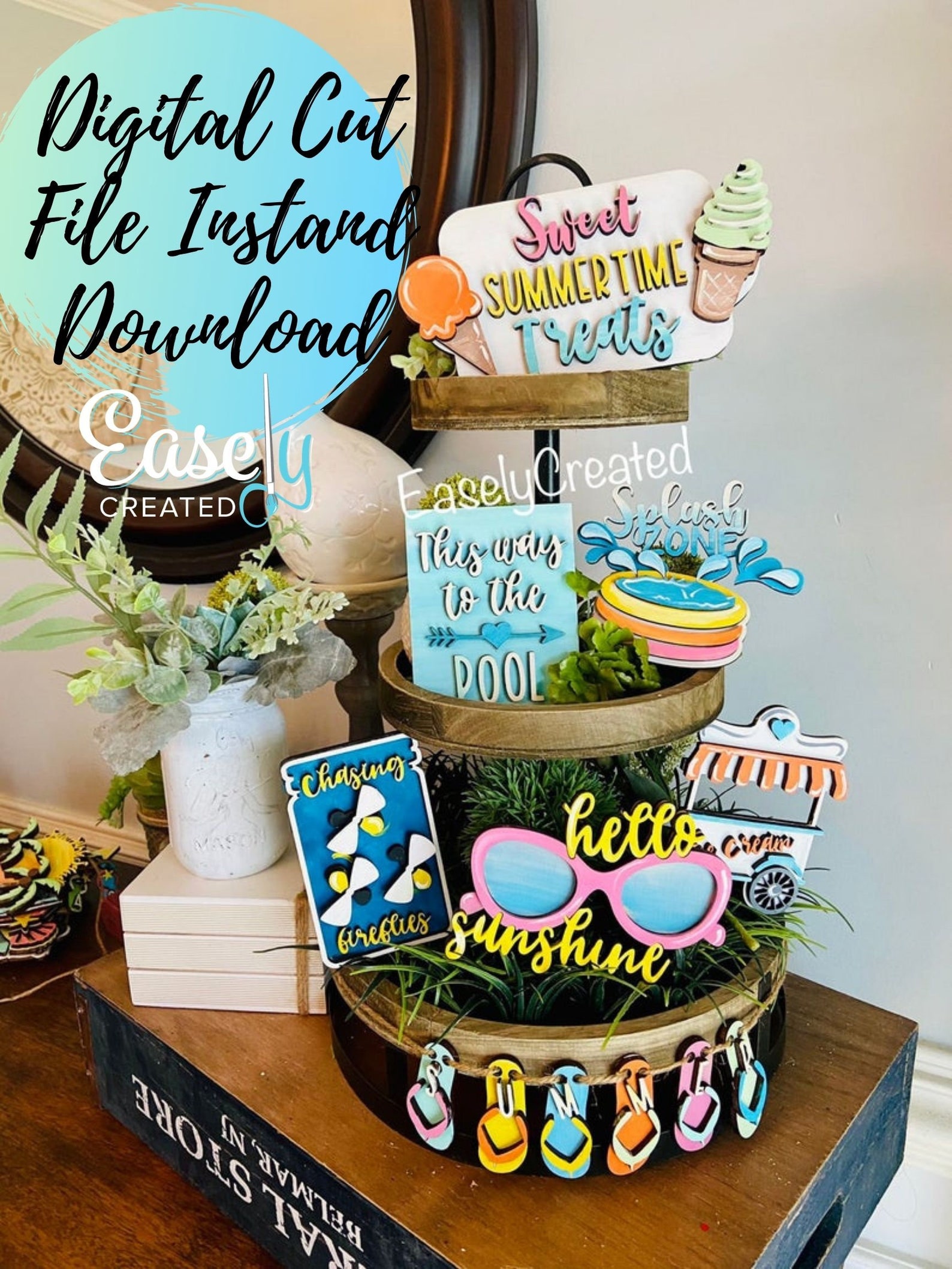 Summer Tiered Tray Digital Download File Summer Tiered Tray - Etsy